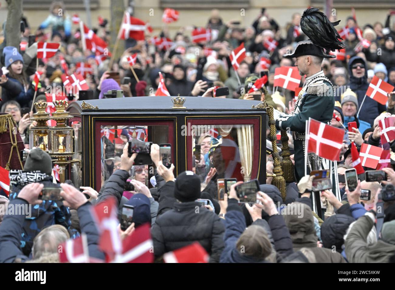 COPENHAGEN, DENMARK 20240114The royals arrive in procession to ...
