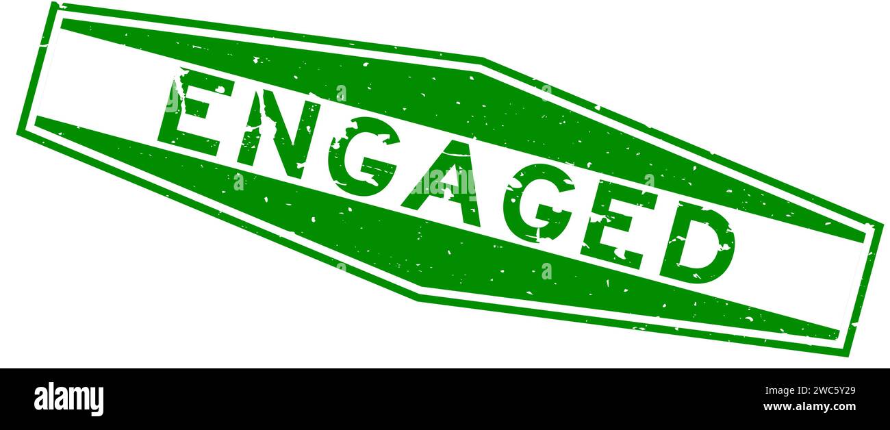 Grunge green engaged word hexagon rubber seal stamp on white background Stock Vector Image & Art ...