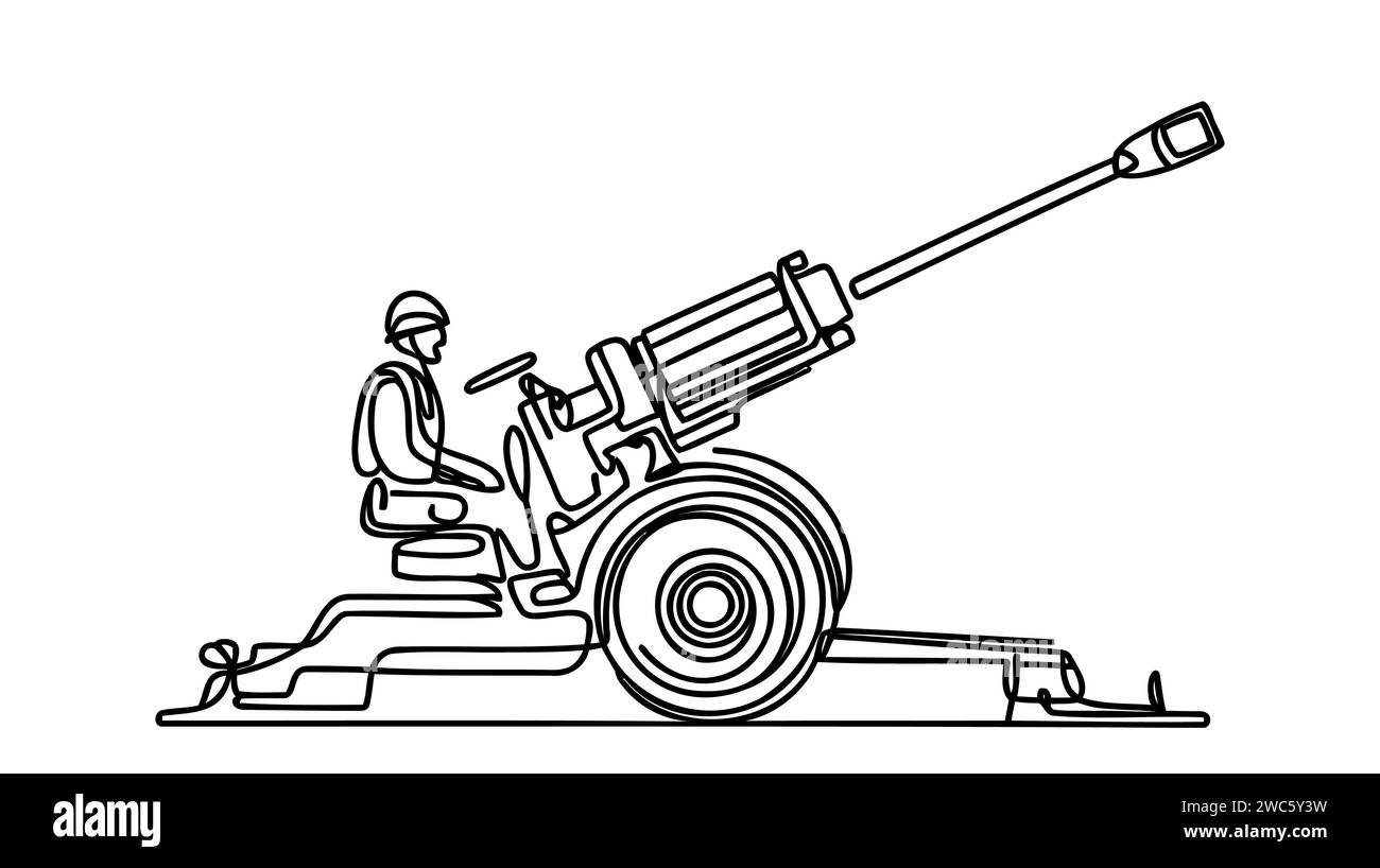 Artillery gun for mounted shooting at covered targets and defensive ...