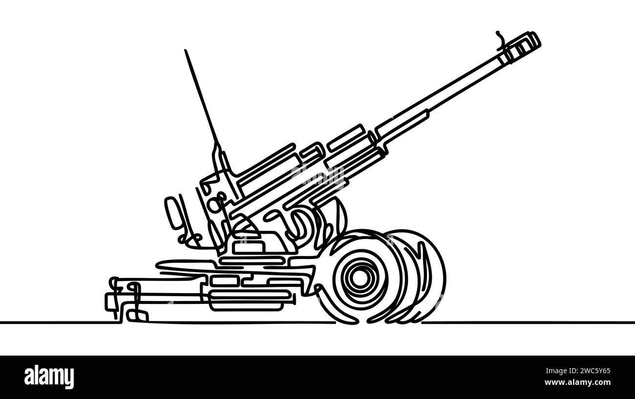 Artillery gun for mounted shooting at covered targets and defensive ...