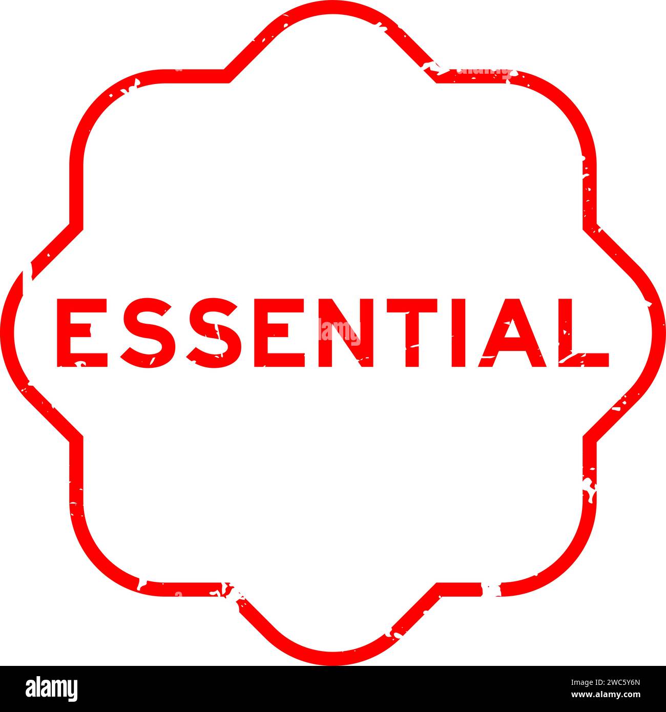 Grunge red essential word rubber seal stamp on white background Stock ...