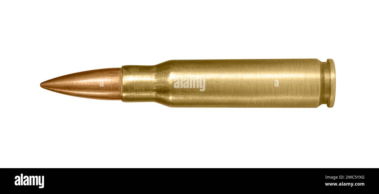 Metallic ammunition in white back Stock Photo - Alamy