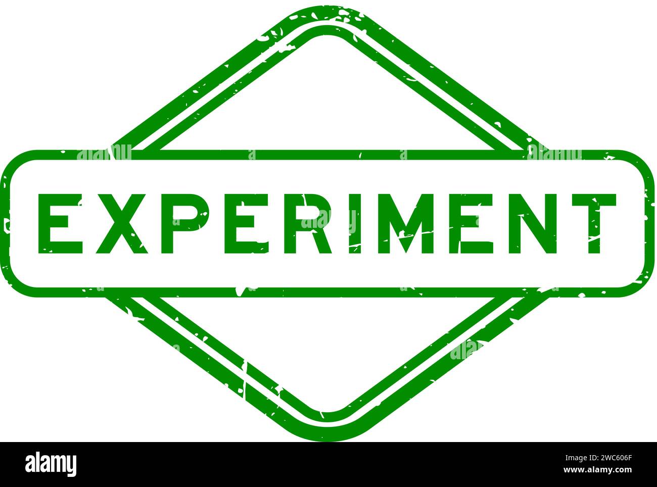 Grunge green experiment word rubber seal stamp on white background ...