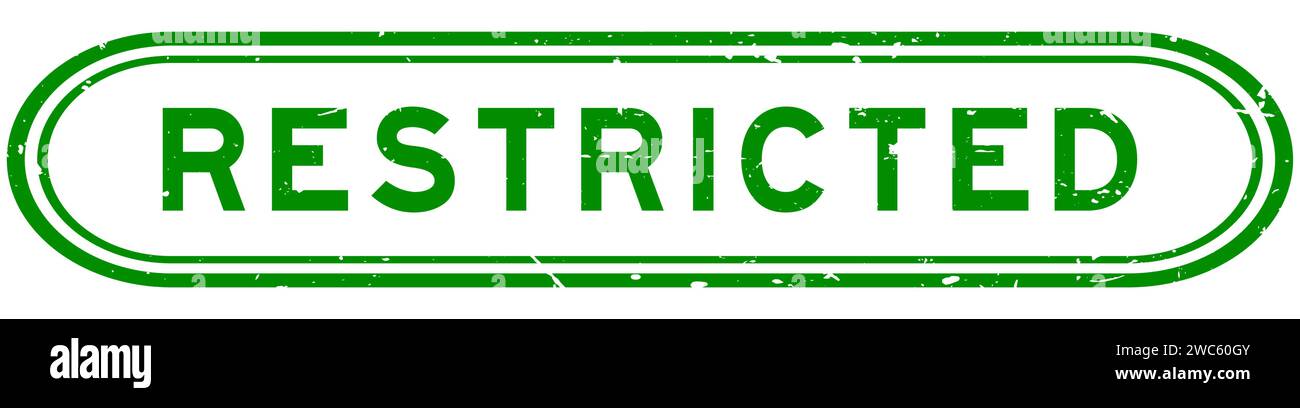 Grunge green restricted word rubber seal stamp on white background ...
