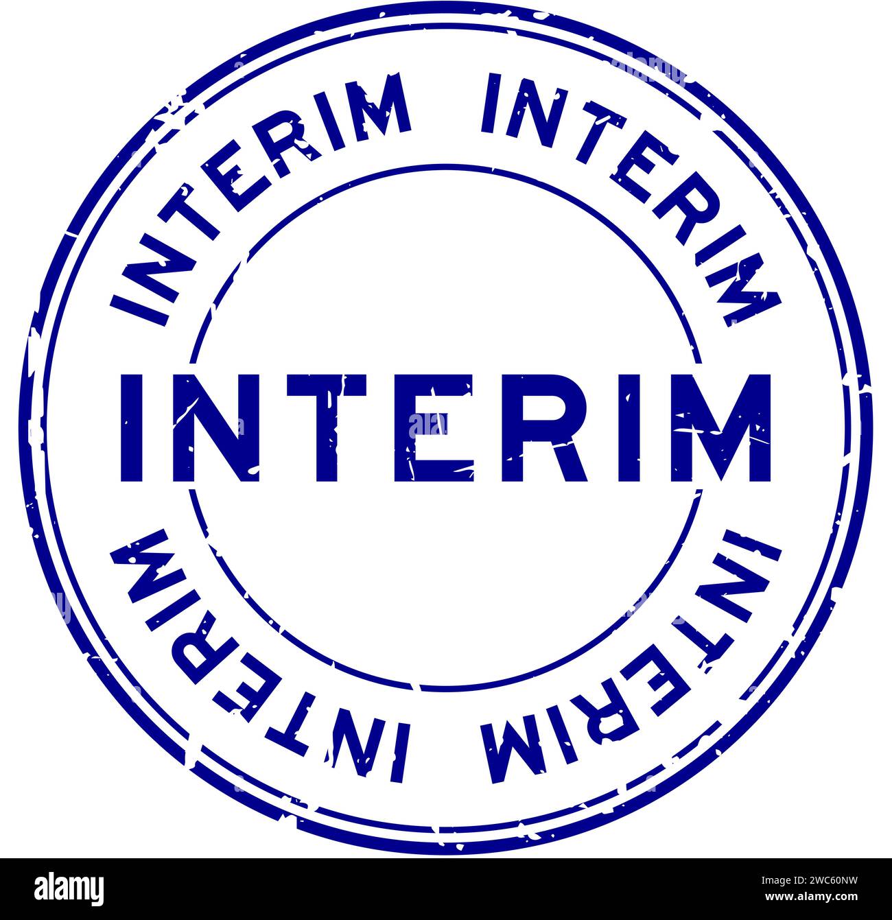 Grunge blue interim word round rubber seal stamp on white background Stock Vector Image & Art ...