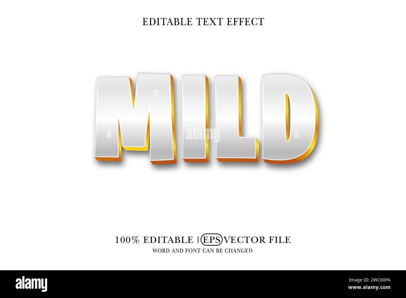 Mild title background Editable text effect, 3d text template Stock Vector Image & Art - Alamy