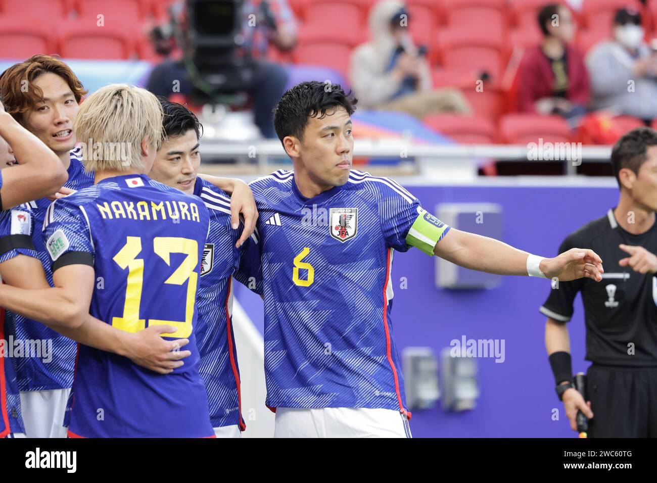 Doha, Qatar. 14th Jan, 2024. DOHA, QATAR - JANUARY 14: Takumi Minamino ...