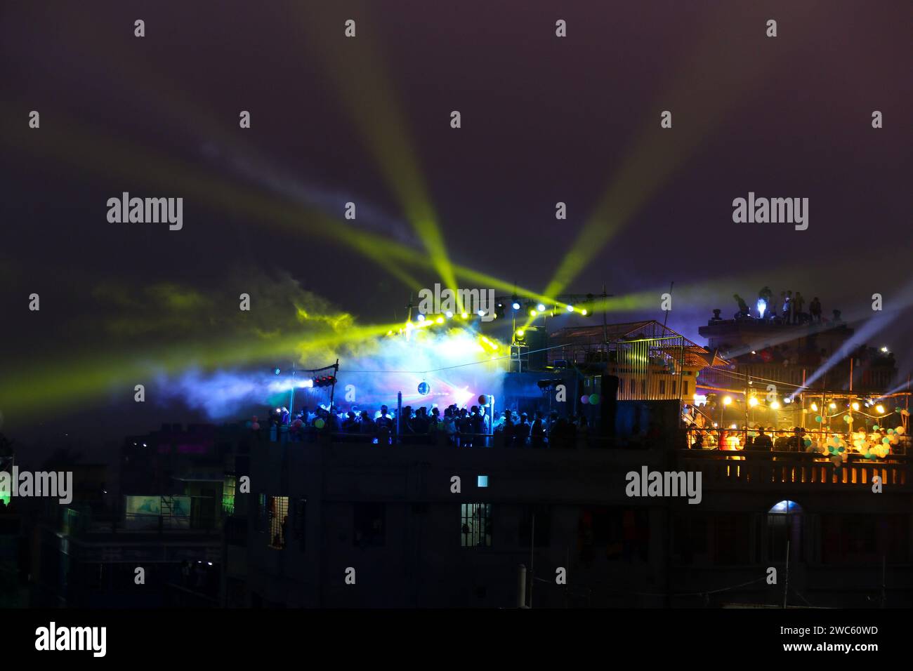 Celebration with fireworks and kites hi-res stock photography and ...