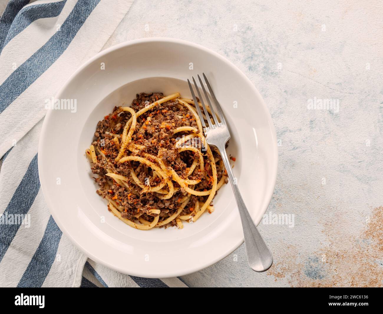 Spaghetti bolognese with minced meat or Makarony Po Flotski or Russian ...