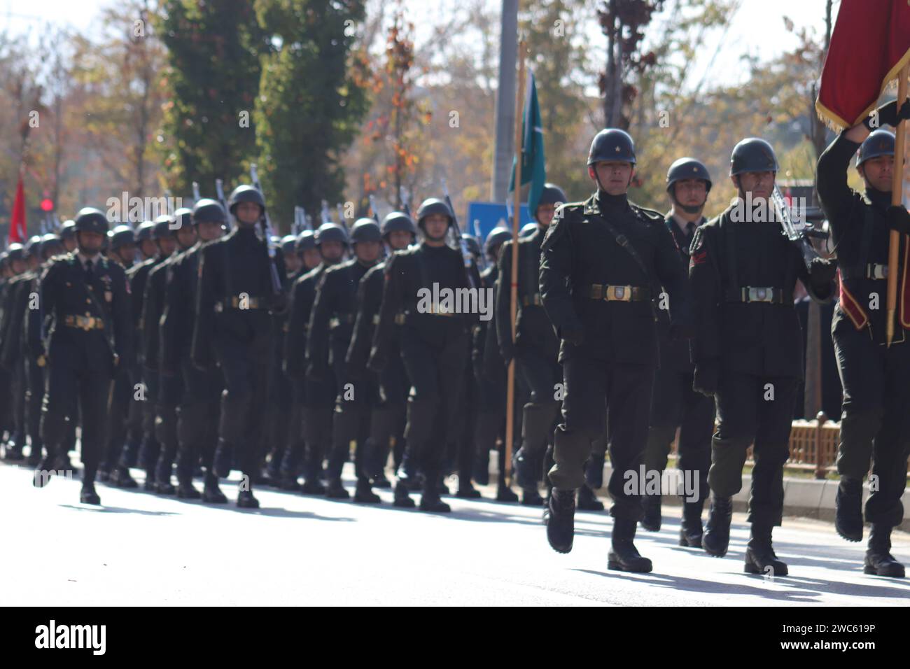 Turkish military units march with precision during the Republic Day ...