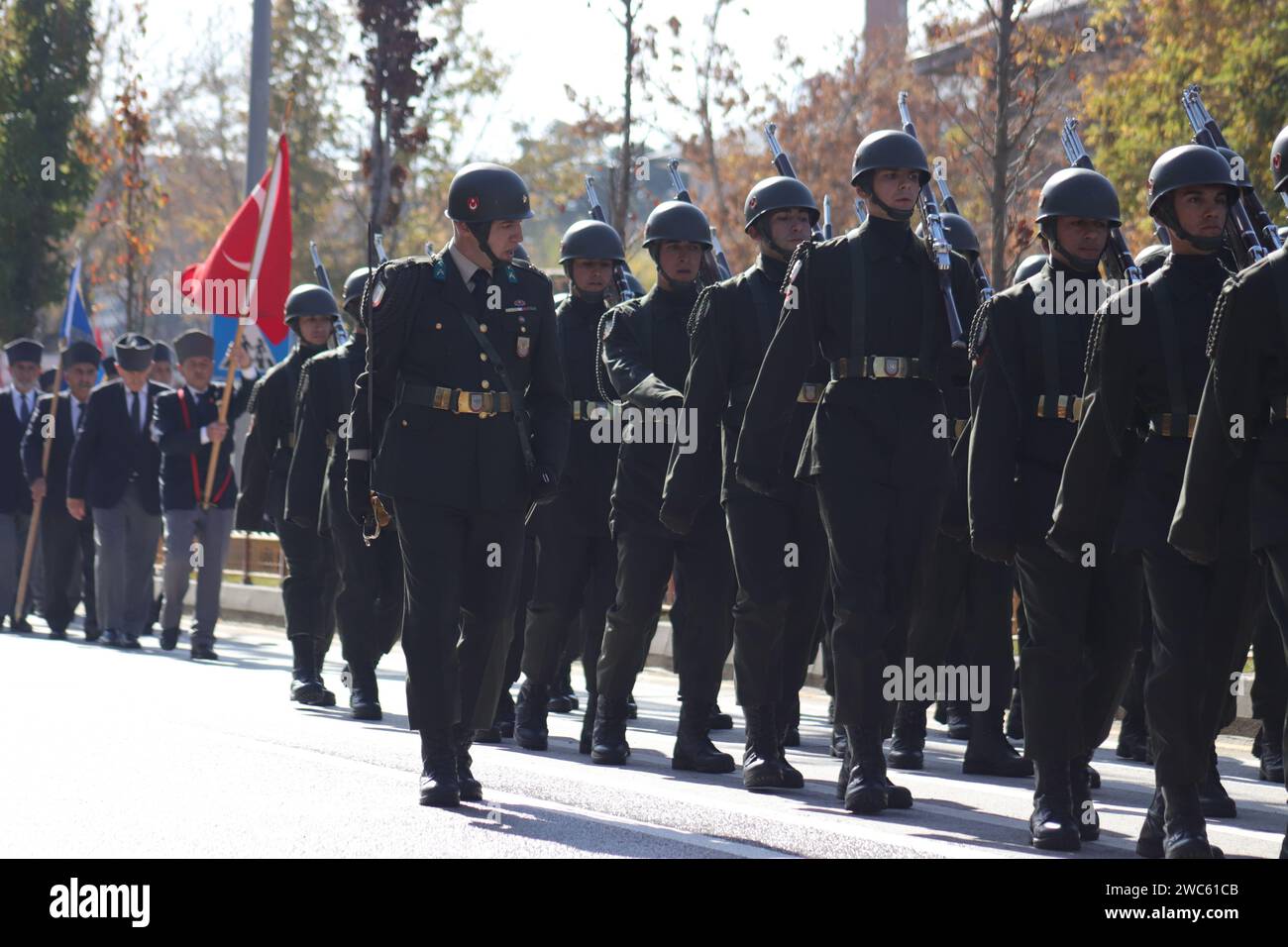 Turkish military units march with precision during the Republic Day ...