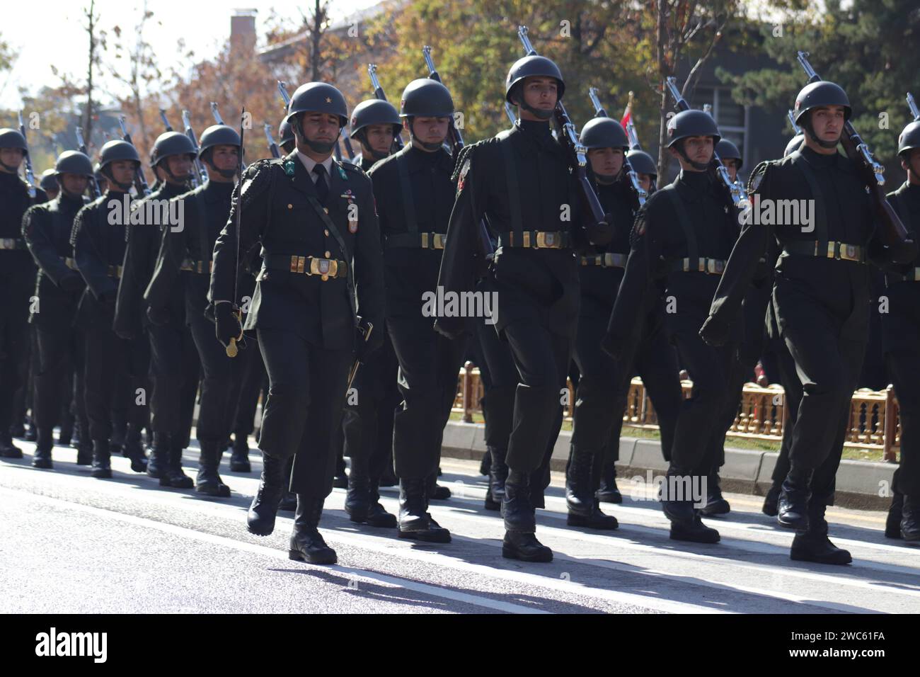 Turkish military units march with precision during the Republic Day ...