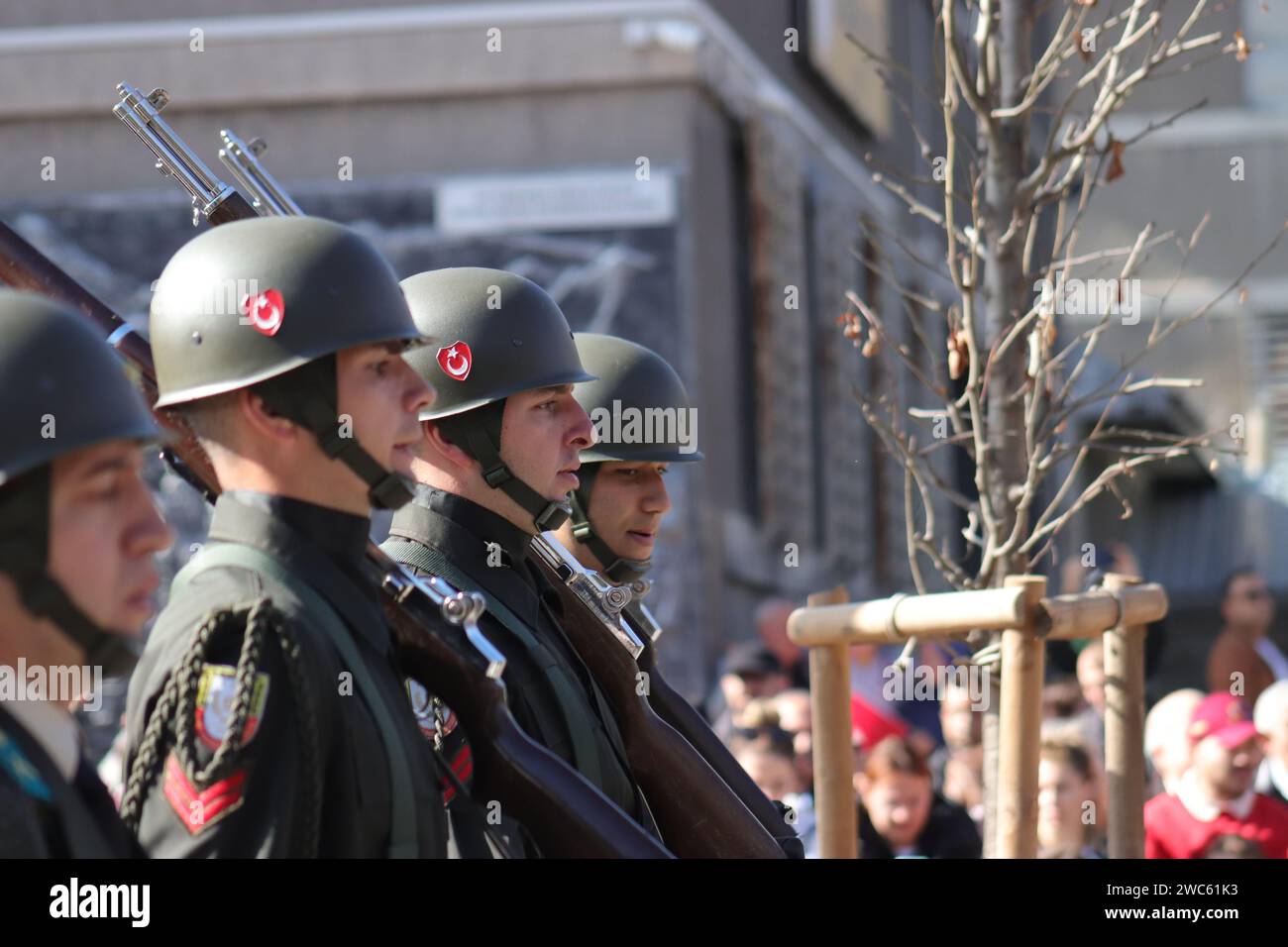 Turkish military units march with precision during the Republic Day ...