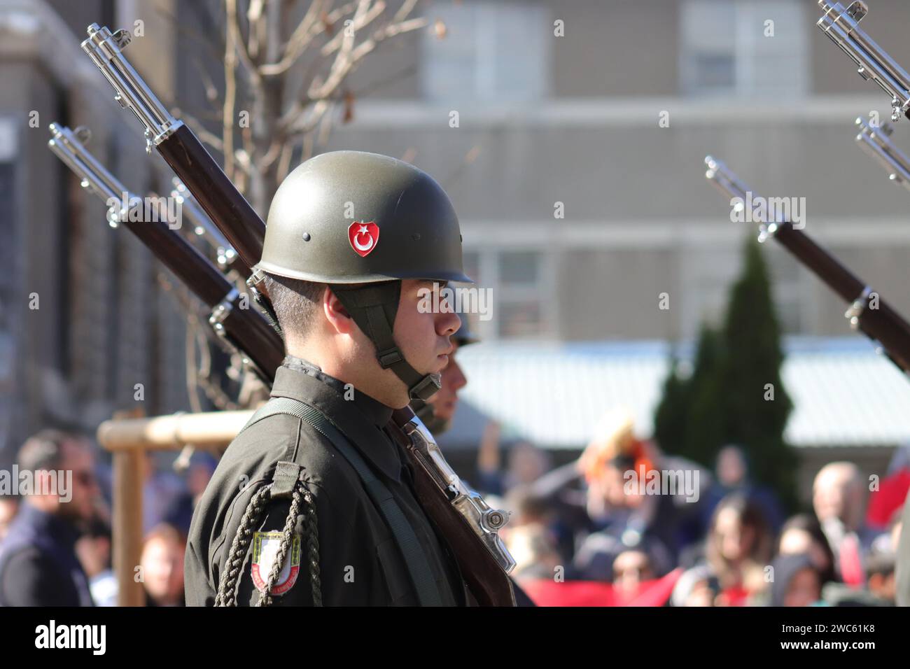 Turkish military units march with precision during the Republic Day ...
