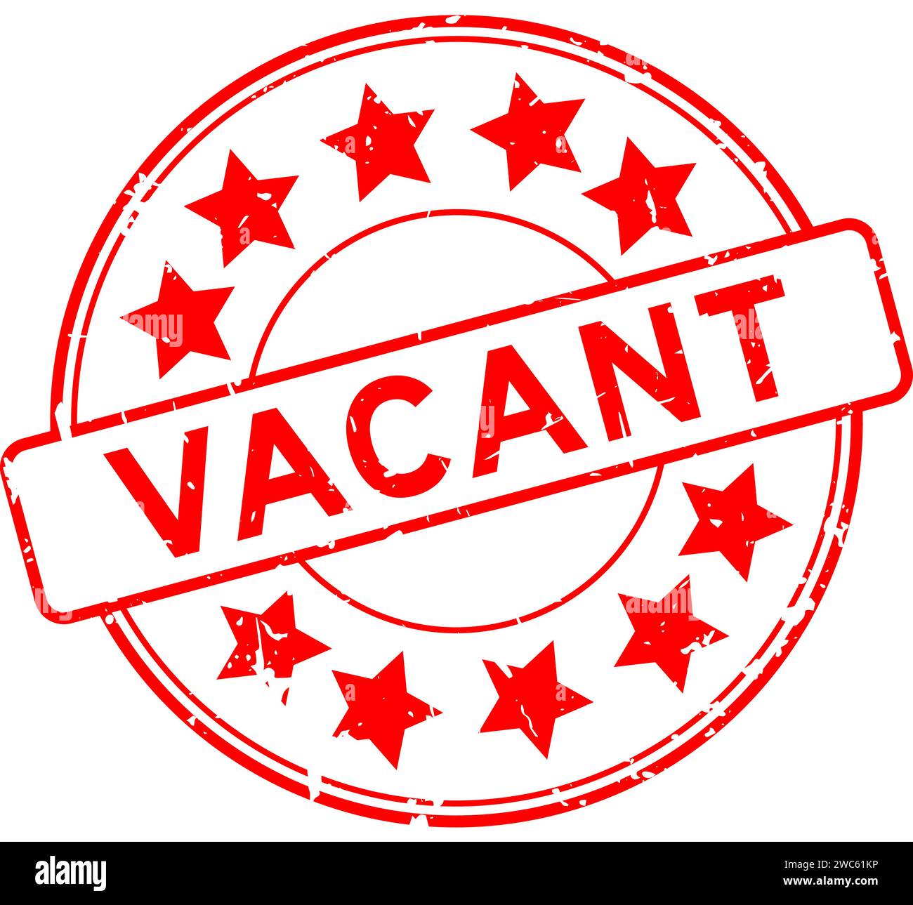 Grunge Red Fully Booked Word With Star Icon Round Rubber Seal Stamp On