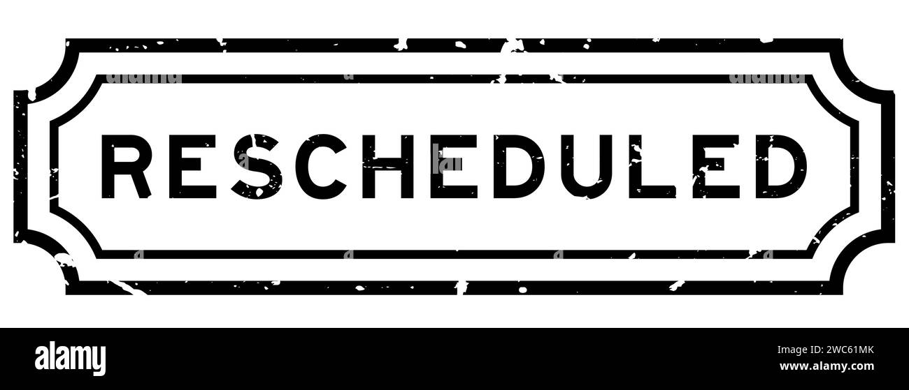 Grunge black rescheduled word rubber seal stamp on white background ...