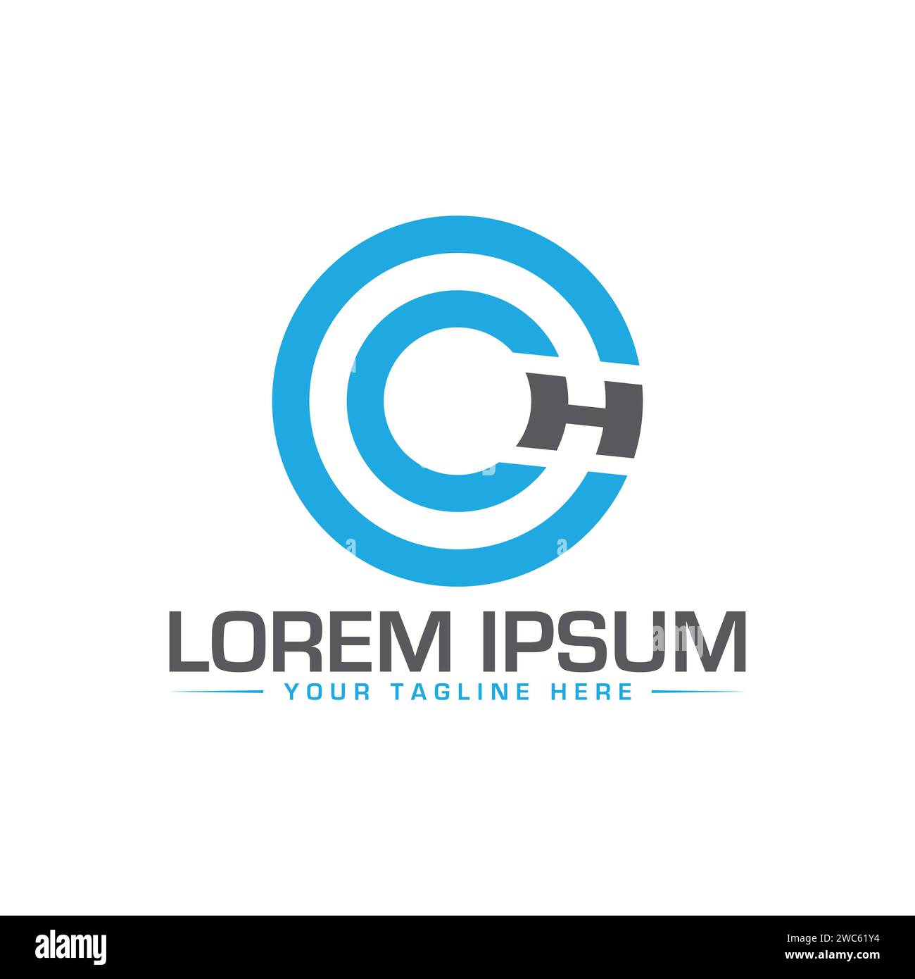 Ch logo design Stock Vector Images - Alamy