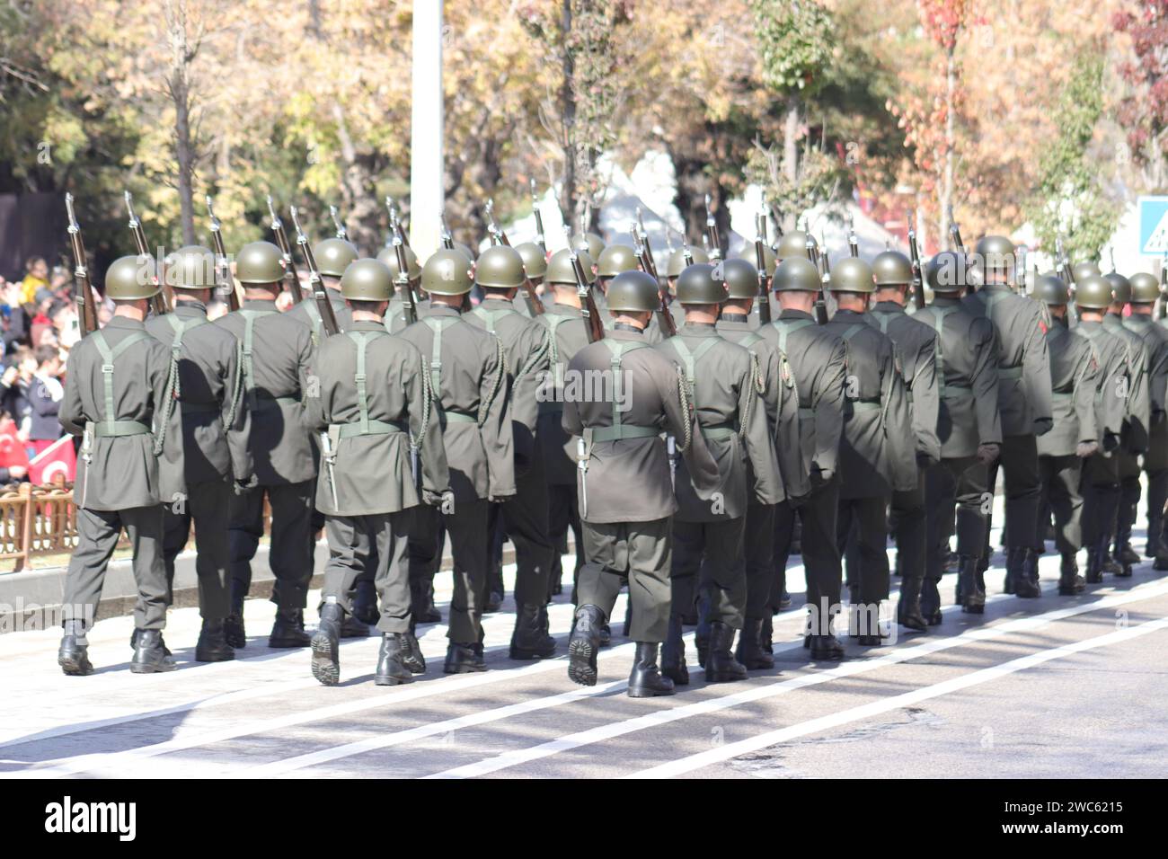 Turkish military units march with precision during the Republic Day ...