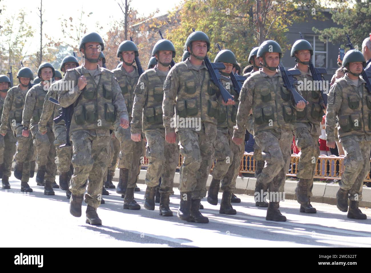 Turkish military units march with precision during the Republic Day ...