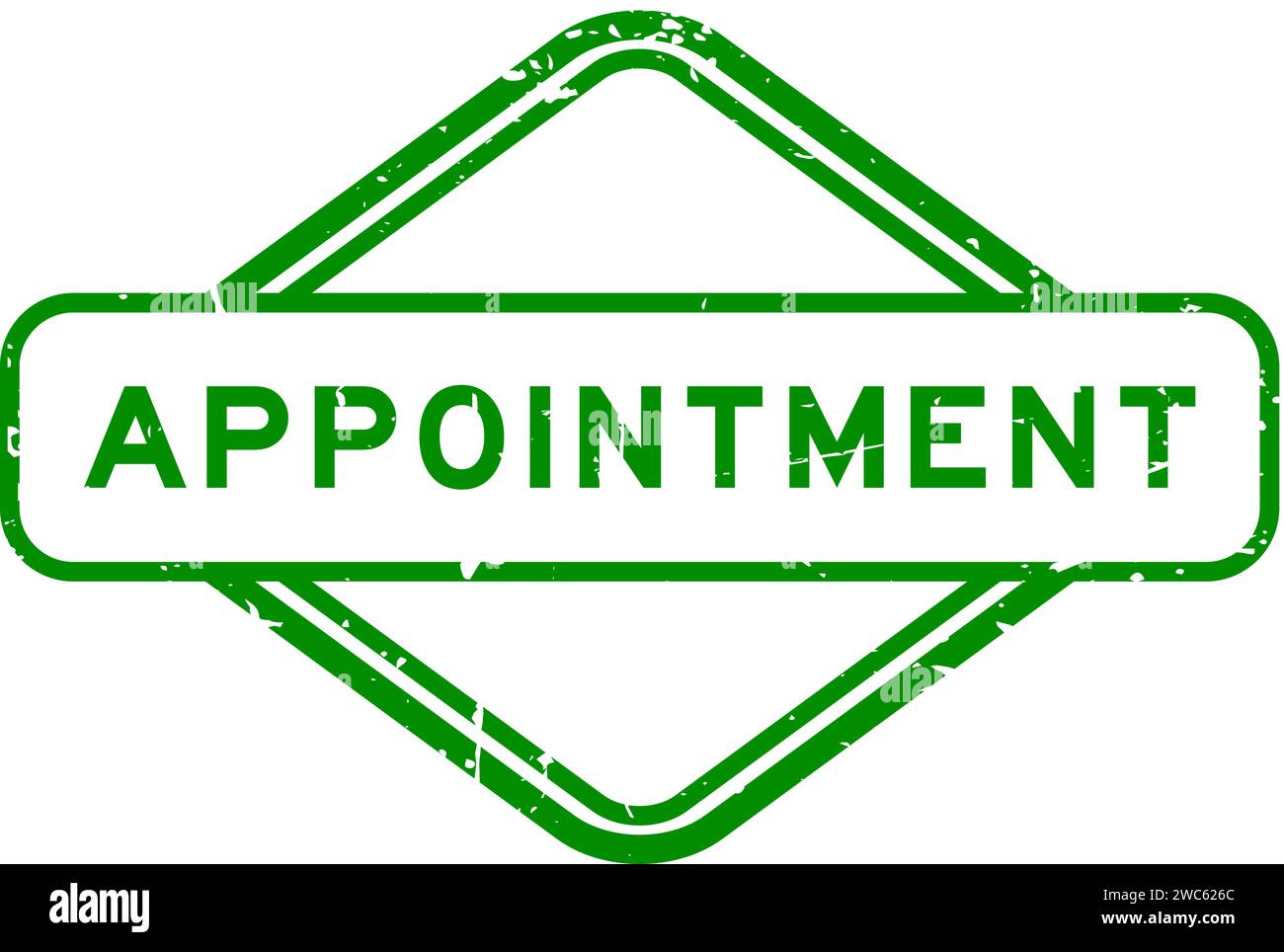 Grunge green appointment word rubber seal stamp on white background ...