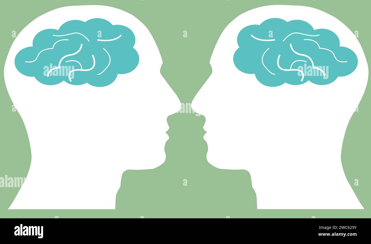 Human Brain Thinking sign, Human brain in head icon Stock Vector Image ...