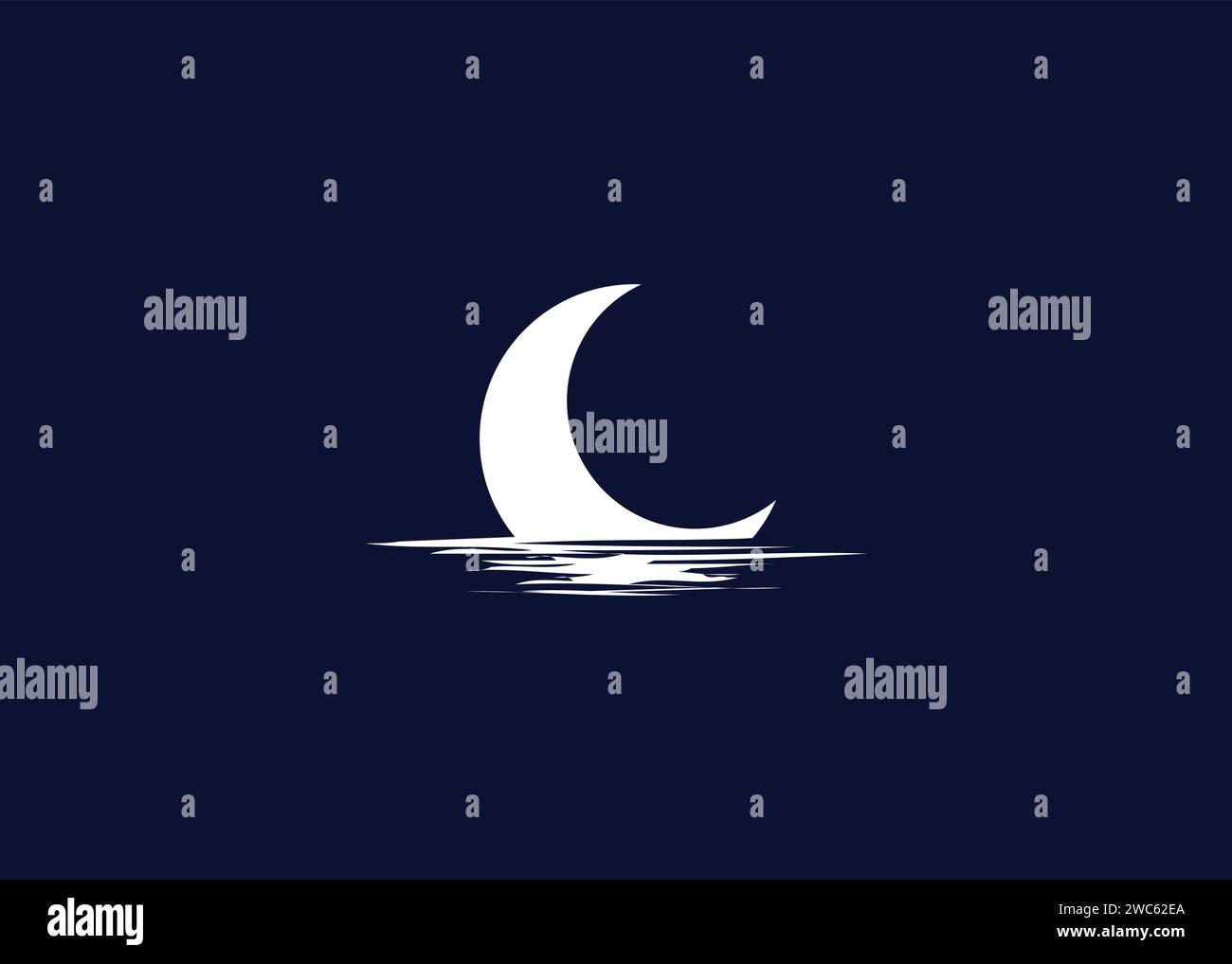 Night Moon Logo Gold Crescent Moon Logo Design Template