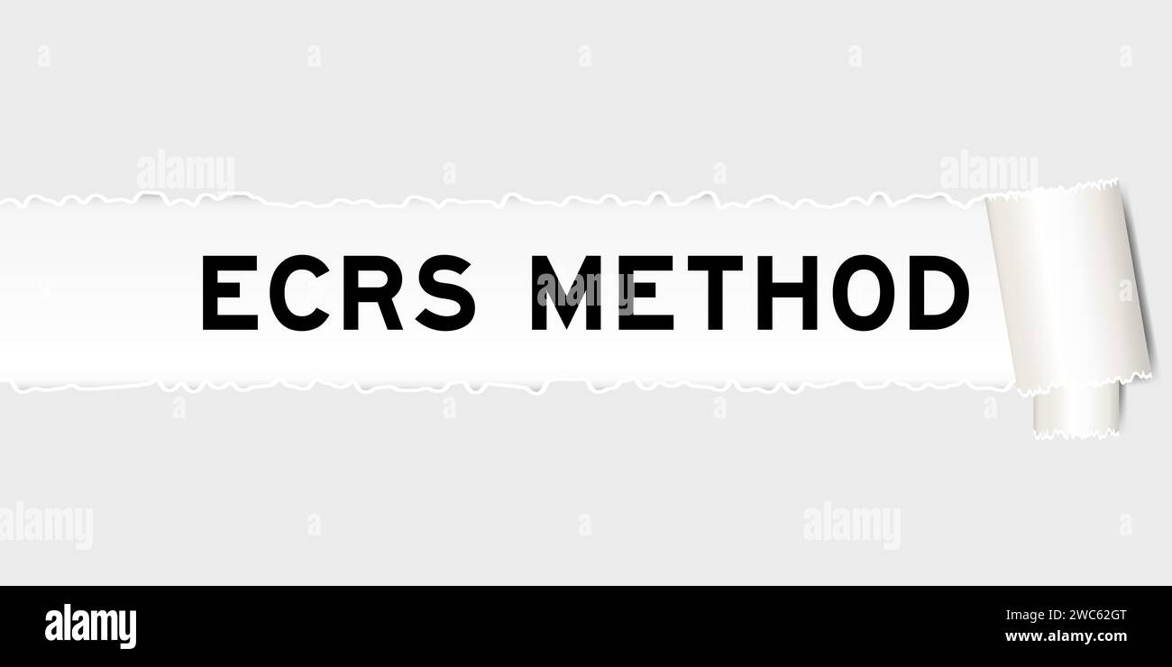 Ripped gray paper background that have word ECRS (Abbreviation of ...