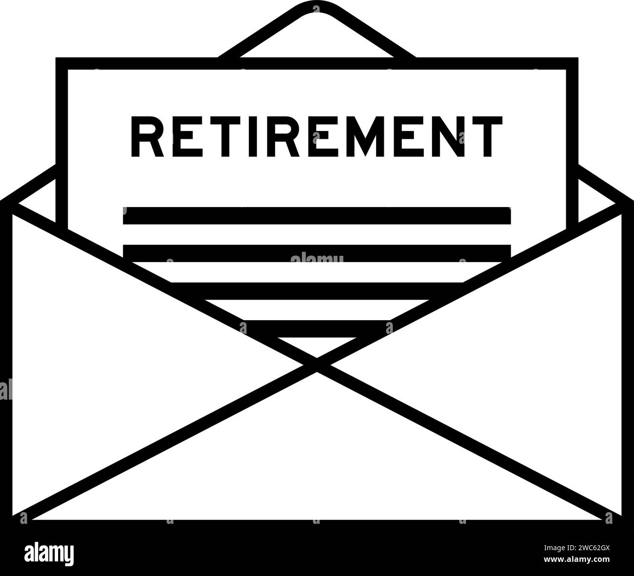 Envelope and letter sign with word retirement as the headline Stock ...