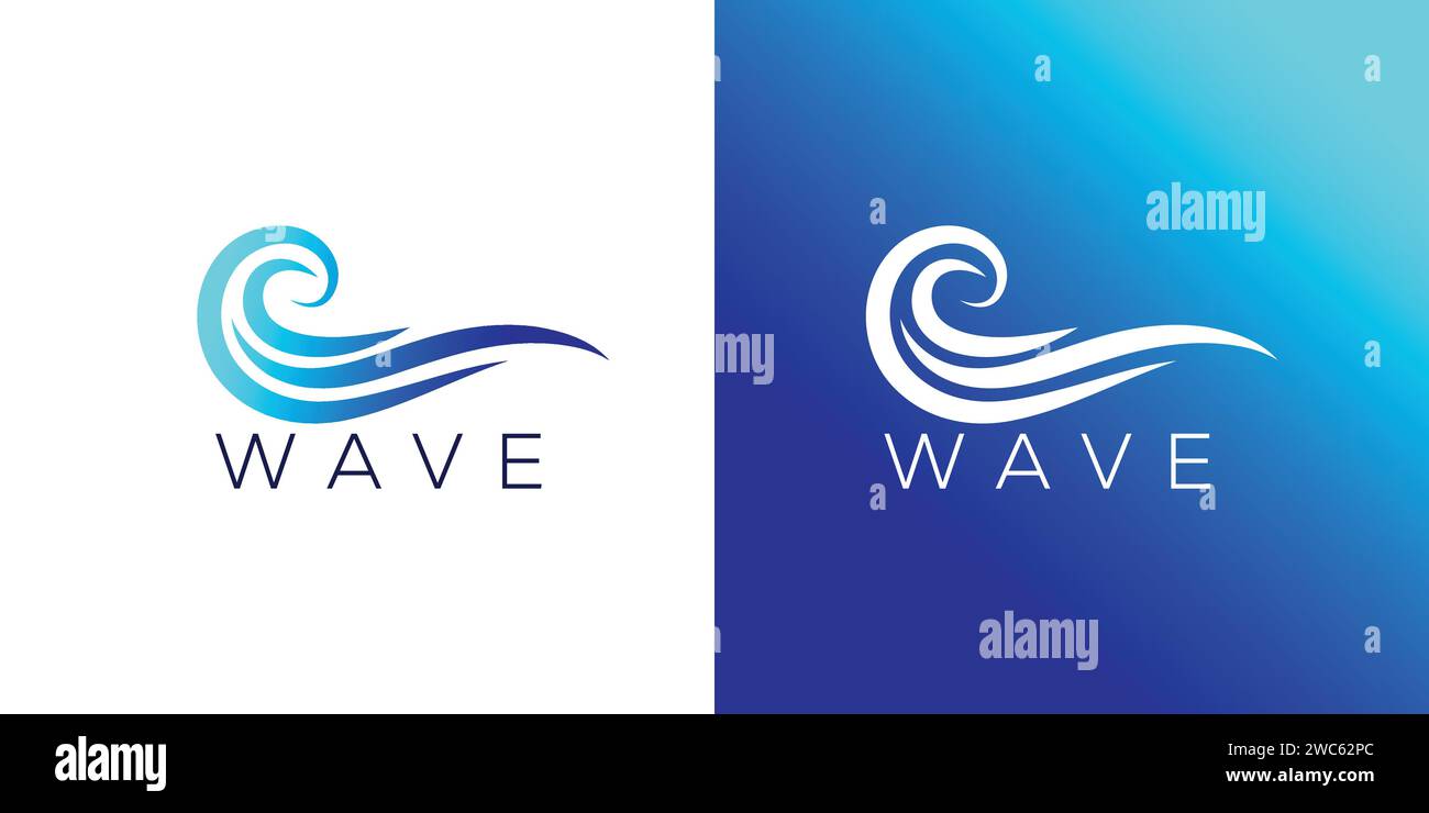 Minimalist Ocean wave logo design vector template Stock Vector Image ...