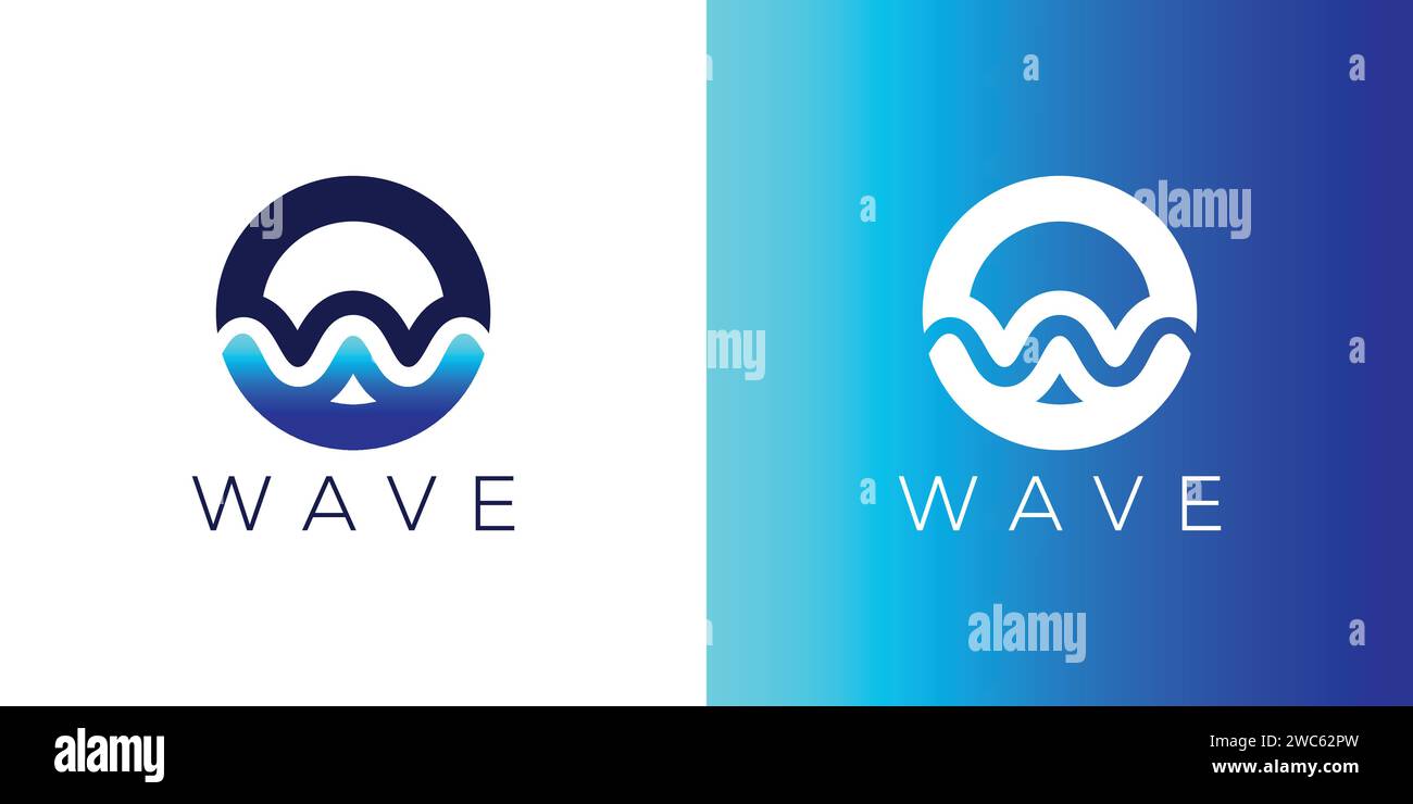 Minimalist Ocean wave logo design vector template Stock Vector Image ...