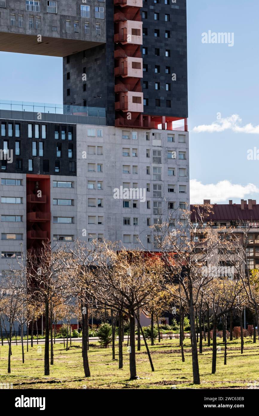 Facade of the El Mirador apartment building located in Sanchinarro in ...