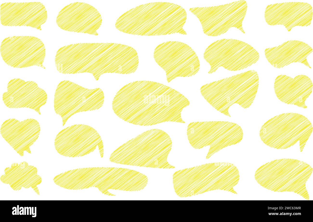 Set of speak bubble text. Scribble frames. Chatting box, message box ...