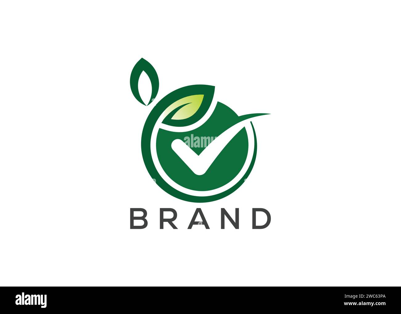 Organic leaf check logo vector. Nature check mark logo Stock Vector ...