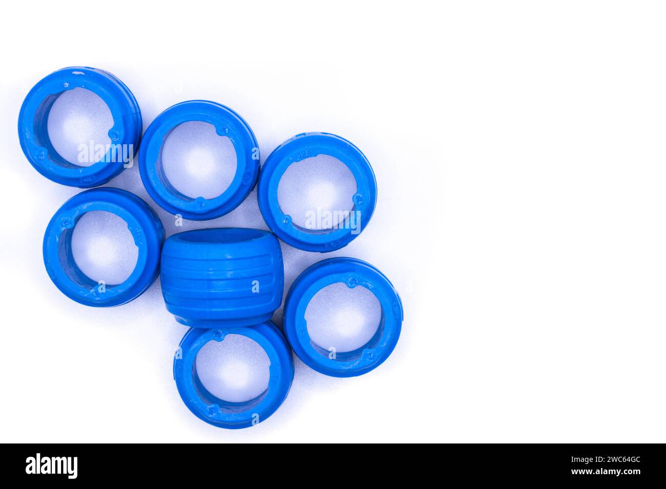 Blue hydraulic and pneumatic O-rings isolated on white background. PEX ...