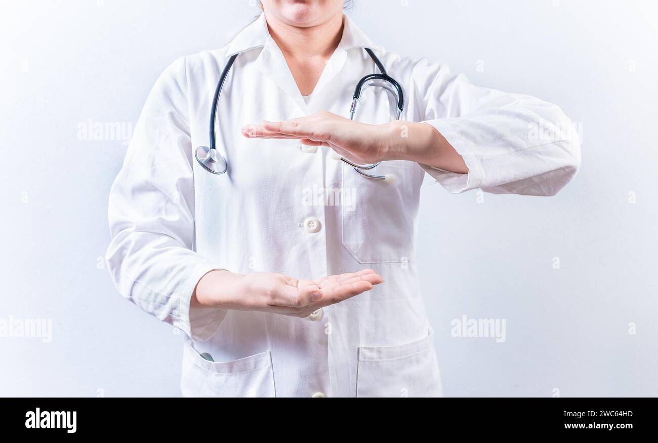 Female doctor hands presenting something isolated. Hands of female ...