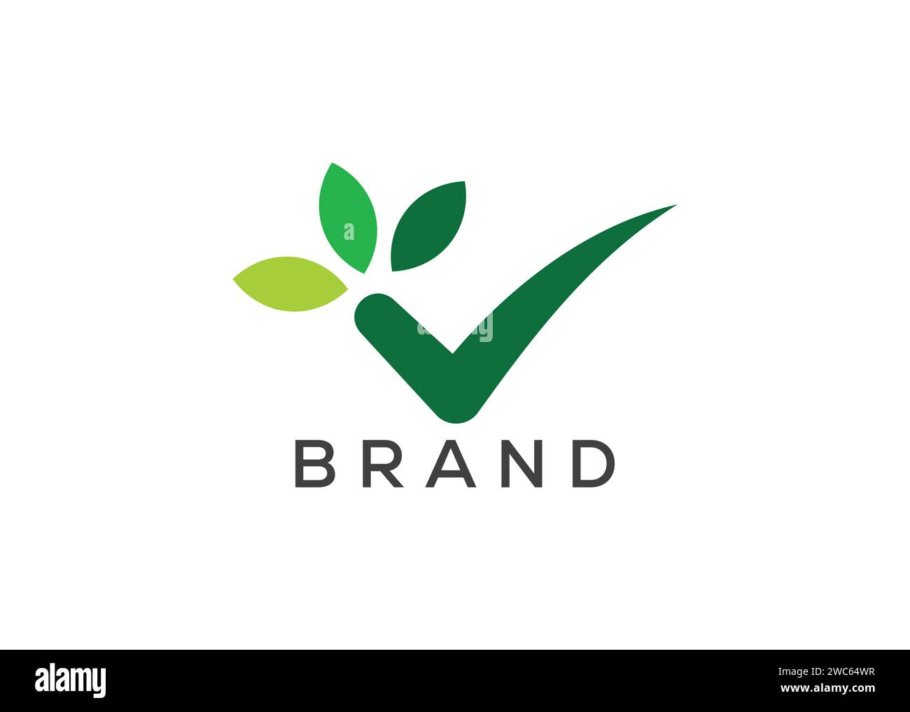 Organic leaf check logo vector. Nature check mark logo Stock Vector ...