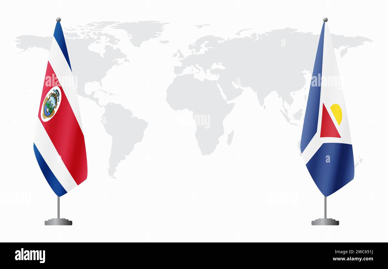 Costa Rica and Saint Martin flags for official meeting against ...
