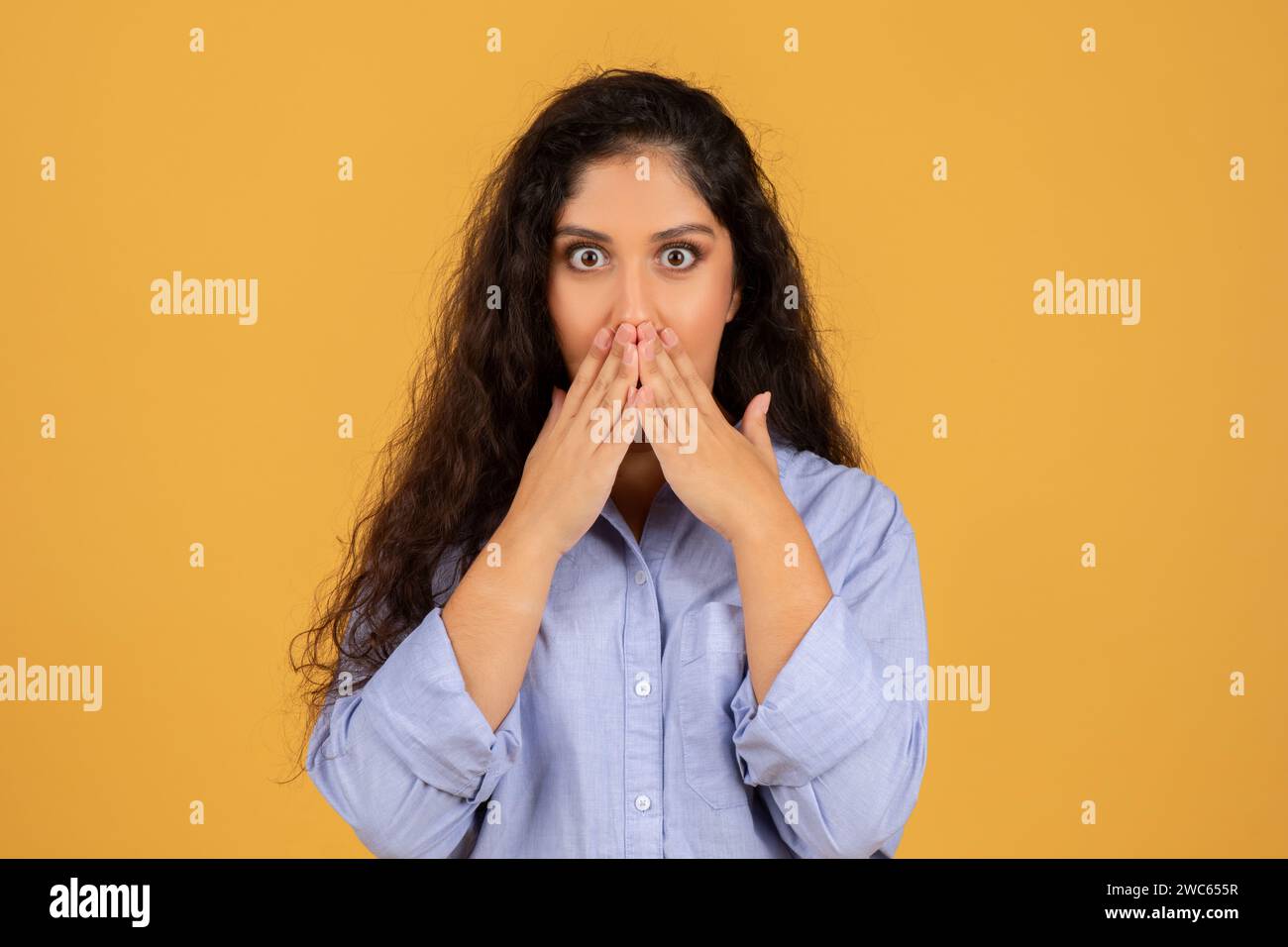 Excited young woman voluminous hi-res stock photography and images - Alamy