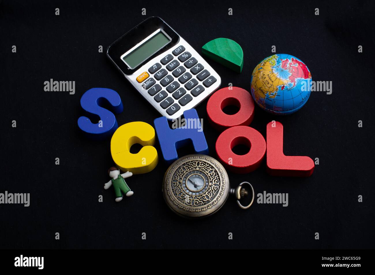 Education concept by School lettering with colorful wooden letters ...