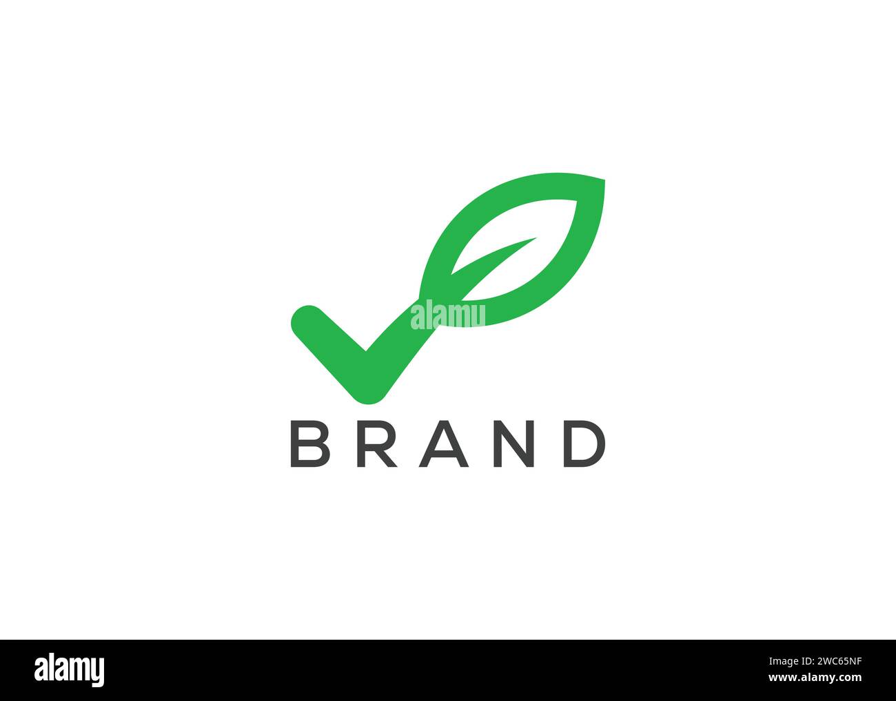 Organic leaf check logo vector. Nature check mark logo Stock Vector ...