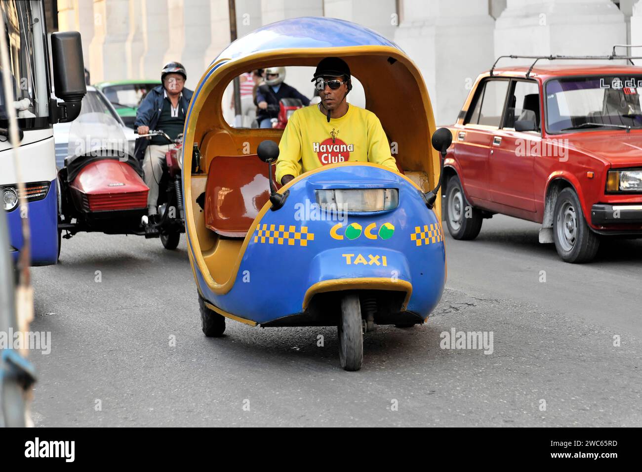 Coco Taxi, Centre of Havana, Centro Habana, Cuba, Greater Antilles ...