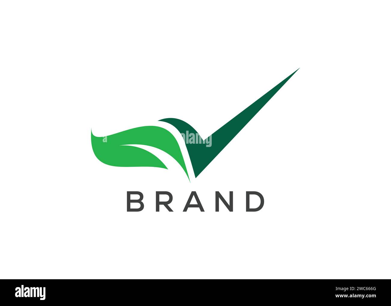 Organic leaf check logo vector. Nature check mark logo Stock Vector ...