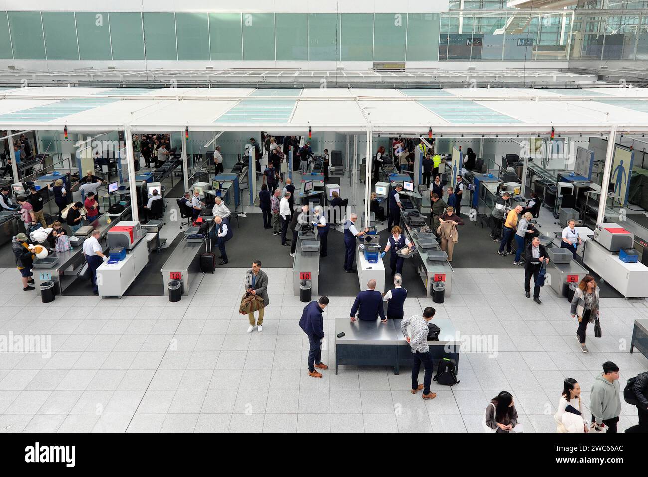 Passenger and hand baggage security check Terminal 2 Munich Airport ...