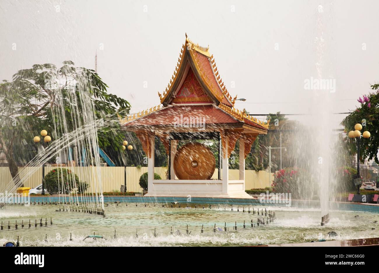 Patuxay (Patuxai) park in Vientiane. Laos Stock Photo - Alamy