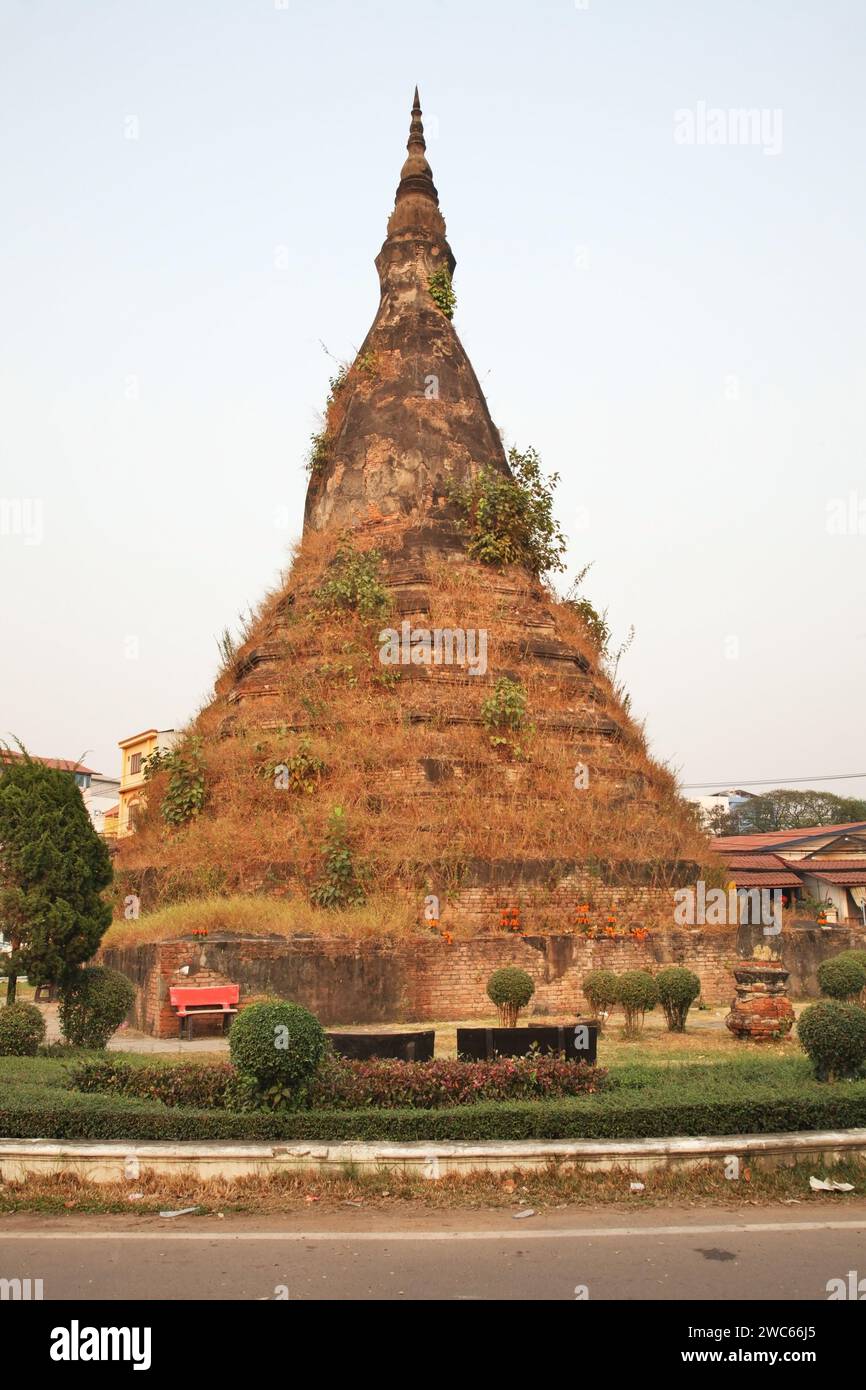Black Stupa - That Dam in Vientiane. Laos Stock Photo - Alamy