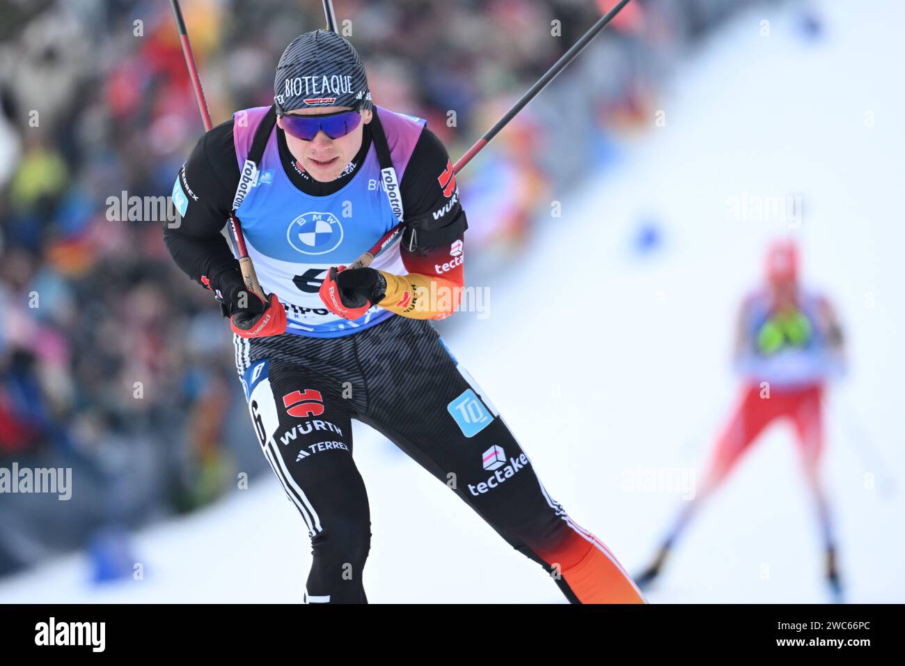14 January 2024, Bavaria, Ruhpolding: Biathlon: World Cup, pursuit 12.5 ...