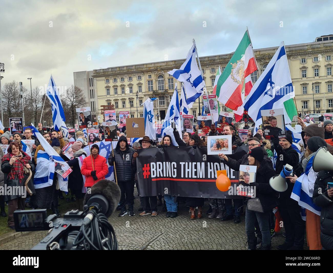 Berlin, Germany. 14th Jan, 2024. Participants in a demonstration to ...