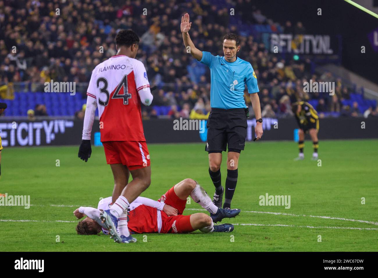 ARNHEM, NETHERLANDS - JANUARY 14: Ryan Flamingo of FC Utrecht, Hidde ...