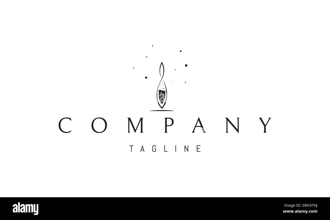A vector logo with an abstract image of a potion of eternal life in a ...