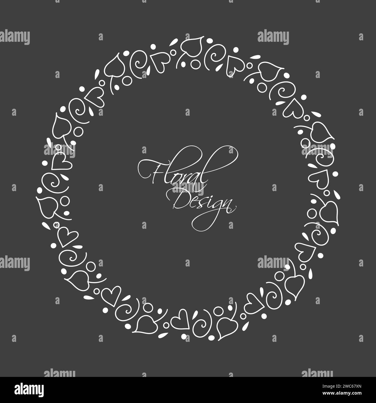 Chalkboard vector handdrawn floral wreath Stock Vector Image & Art - Alamy